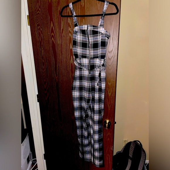 Pants & Jumpsuits | Checkered Jumpsuit With Attached Belt | Poshmark